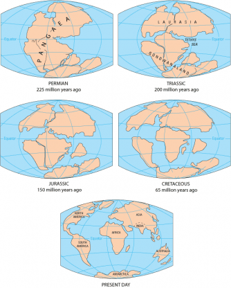 Interactive map of Pangea / Pangaea with borders and a 3D globe